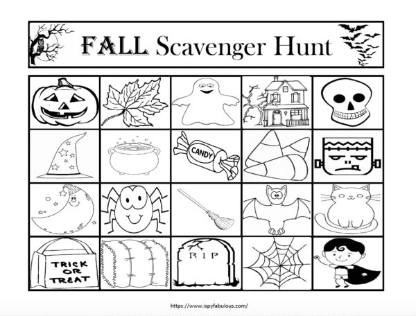 Fall Family Fun: A Fall & Halloween Scavenger Hunt for Kids Printable ...