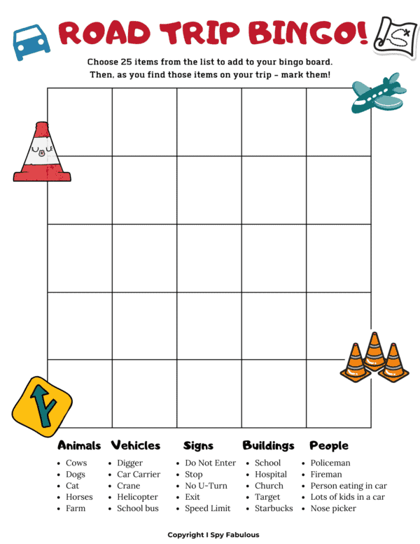 2 Free Printable I Spy Road Trip Games for Kids! - I Spy Fabulous
