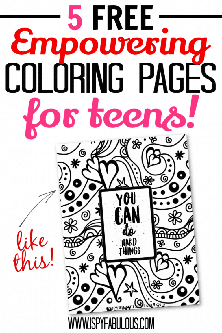 5 Empowering Coloring Pages for Teens – Free Printables! - I Spy Fabulous