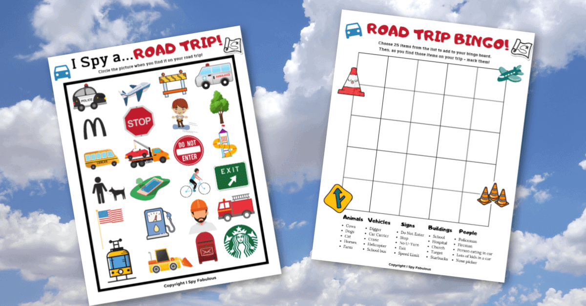 2 Free Printable I Spy Road Trip Games for Kids! - I Spy Fabulous