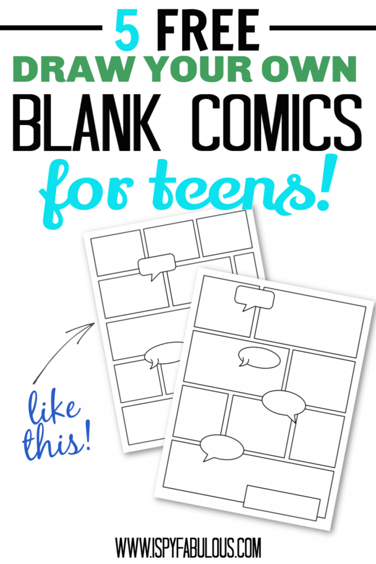 5 Free Blank Comic Pages to Draw Your Own Comics! - I Spy Fabulous