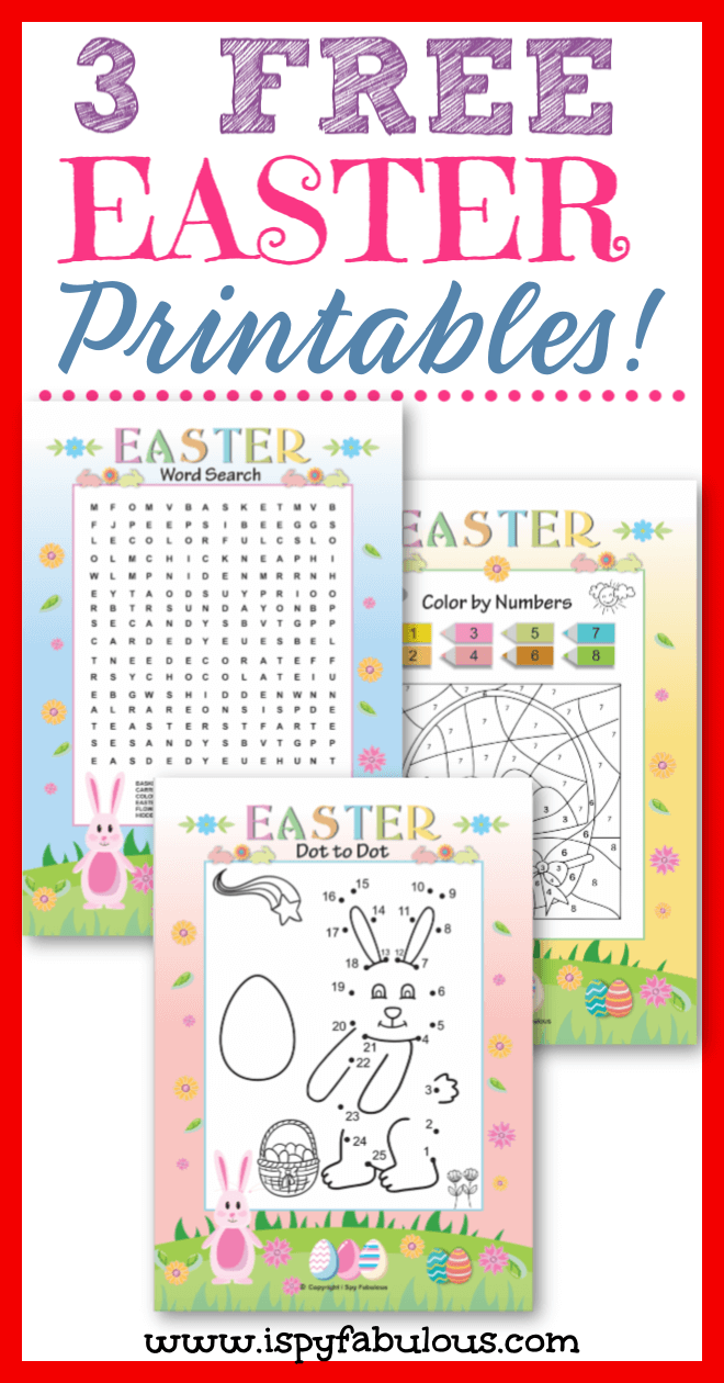 Free Easter Word Search, Easter Dot-to-Dot & Easter Color By Number ...