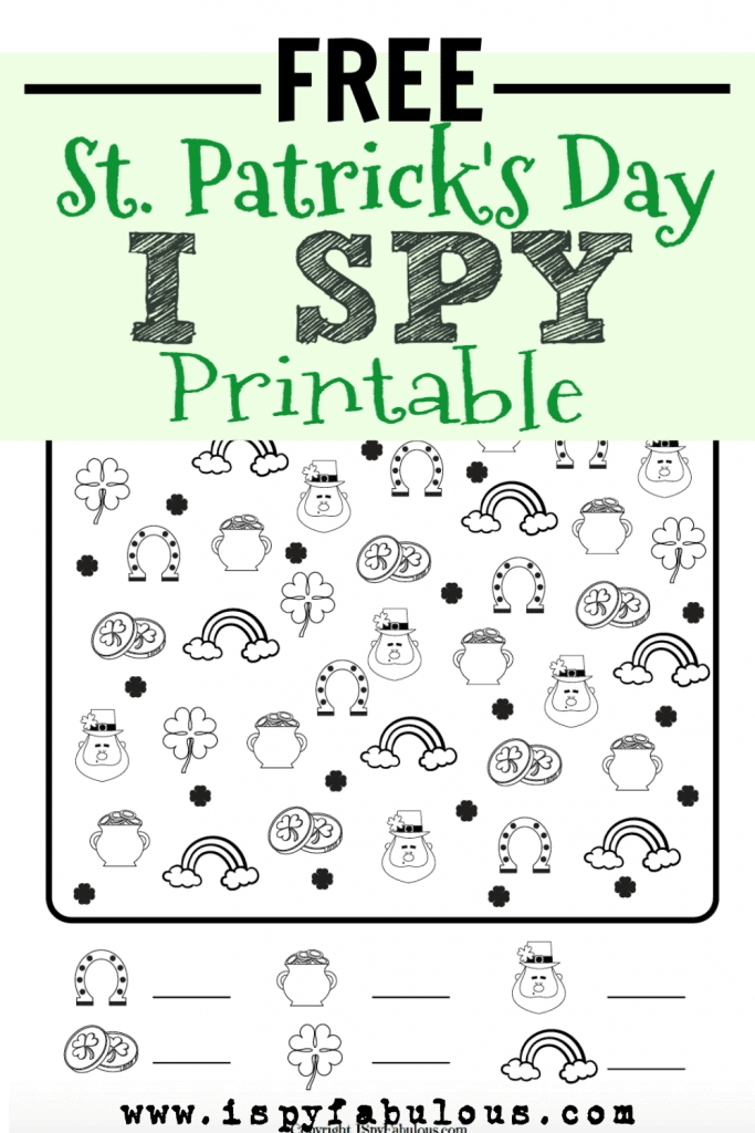 Free Colorable St. Patrick’s Day I Spy Printable! - I Spy Fabulous Free Colorable St. Patrick’s Day I Spy Printable! - I Spy Fabulous