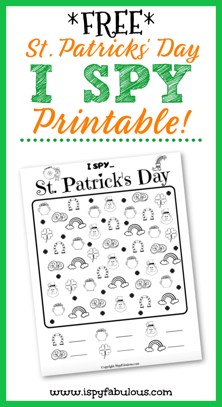 Free Colorable St. Patrick’s Day I Spy Printable! - I Spy Fabulous