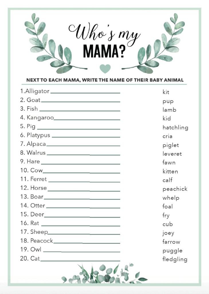 Free Gender Neutral Who s My Mama Baby Shower Game I Spy Fabulous Free Gender Neutral Who s My Mama Baby Shower Game I Spy Fabulous