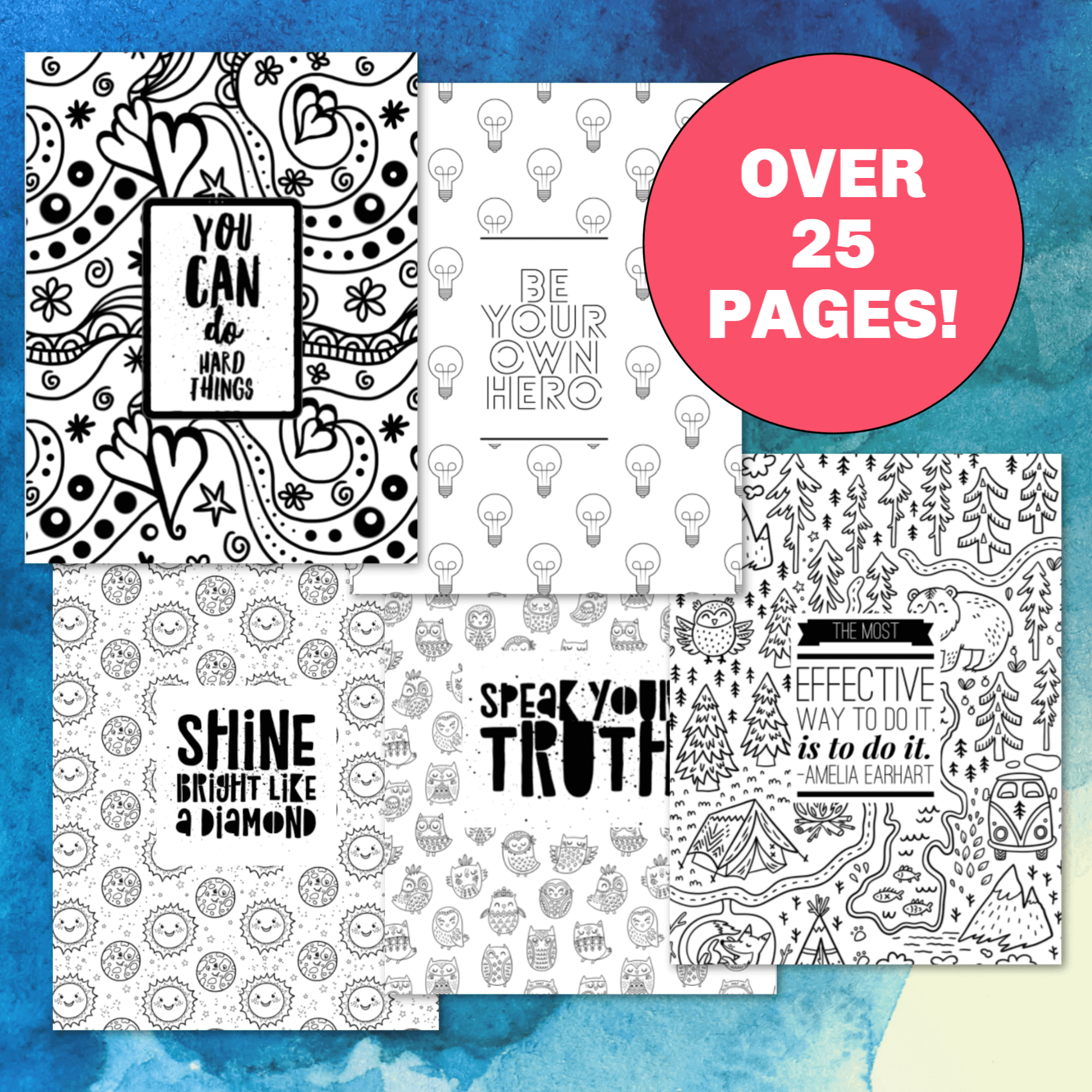 5 Empowering Coloring Pages for Teens – Free Printables! - I Spy Fabulous
