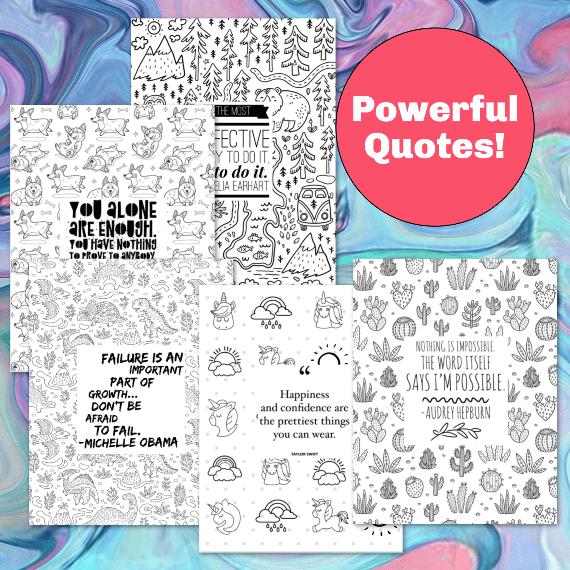 5 Empowering Coloring Pages for Teens – Free Printables! - I Spy Fabulous