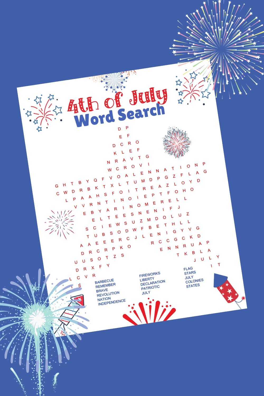 Free 4th of July Word Search Printable! - I Spy Fabulous