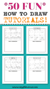 50 Step by Step Drawing Worksheets for Kids! - I Spy Fabulous