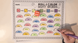 10 Roll & Color Sight Word Worksheets To Make Sight Words Fun! - I Spy ...