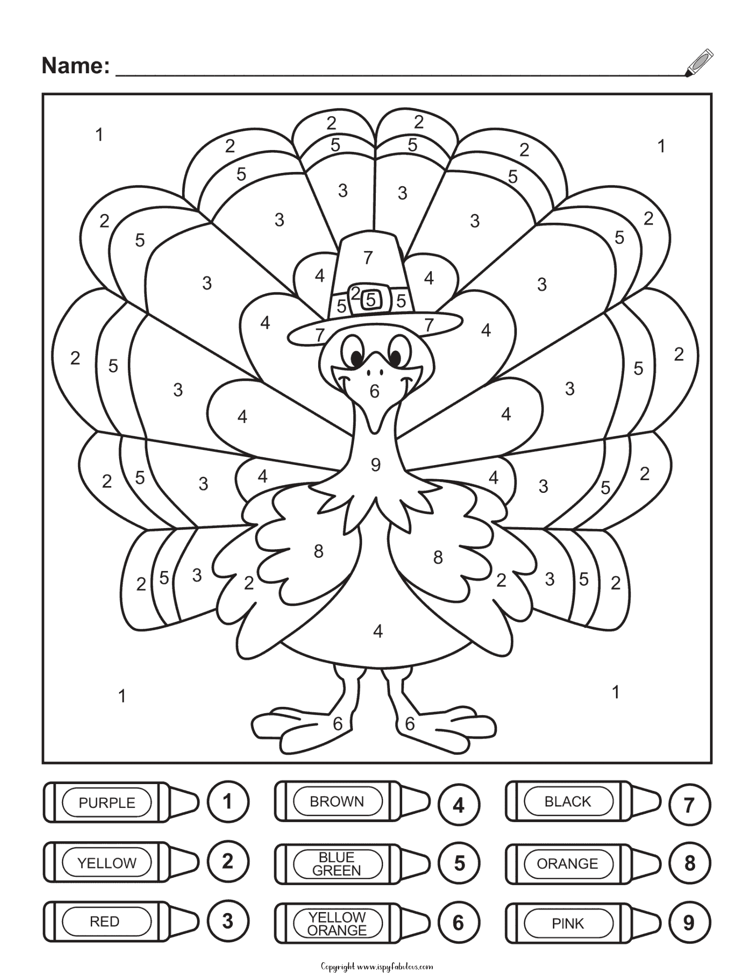 Fall Color By Number Worksheets Fall Color By Number Worksheets