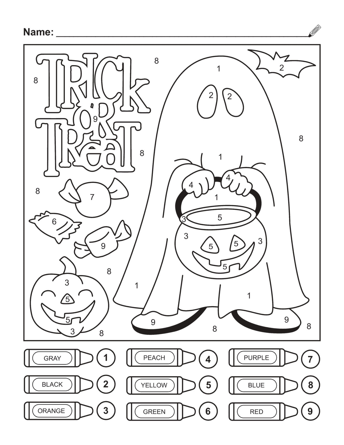 10 Spooktacular Halloween Color By Number Printables - I Spy Fabulous