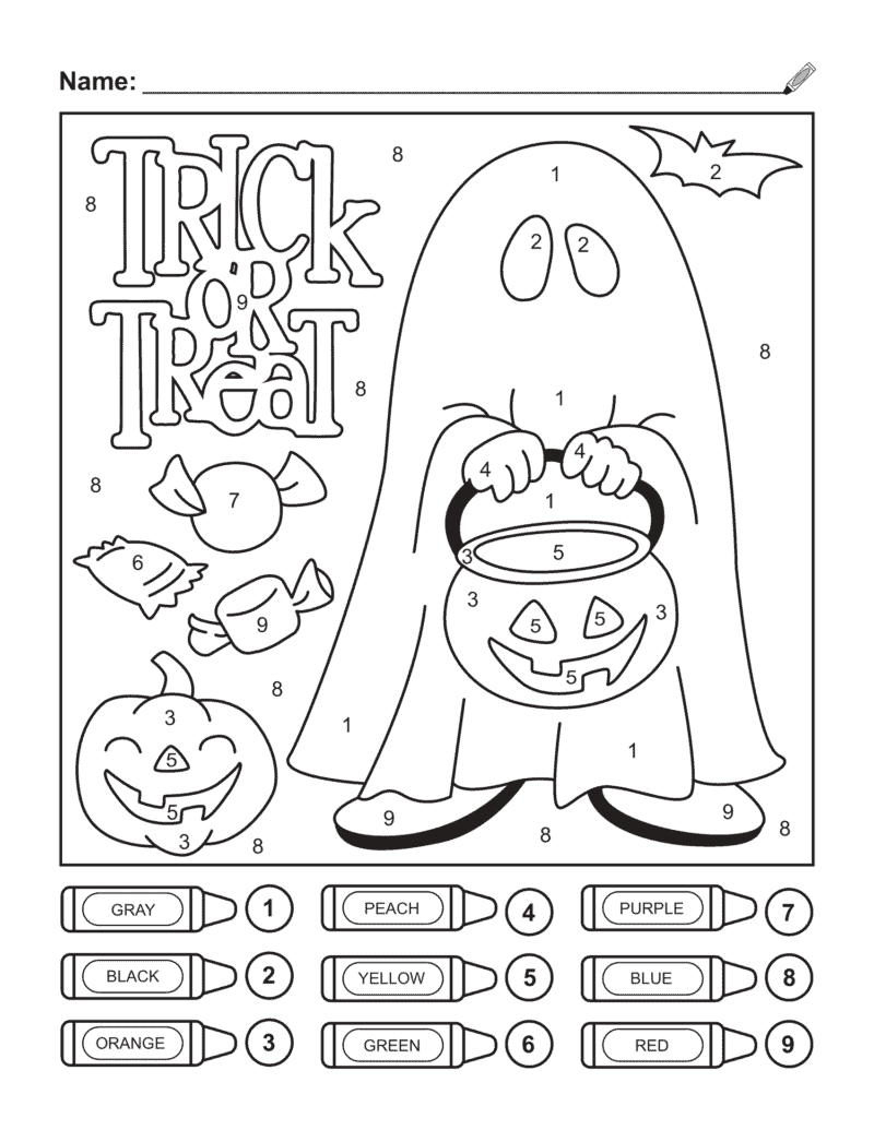 10 Spooktacular Halloween Color By Number Printables - I Spy Fabulous