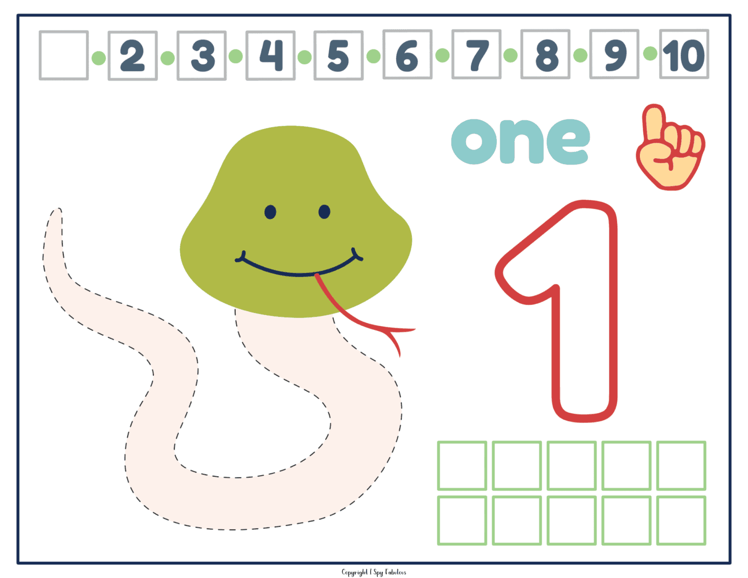 10 Number Play-Dough Mats with Ten Frames - I Spy Fabulous