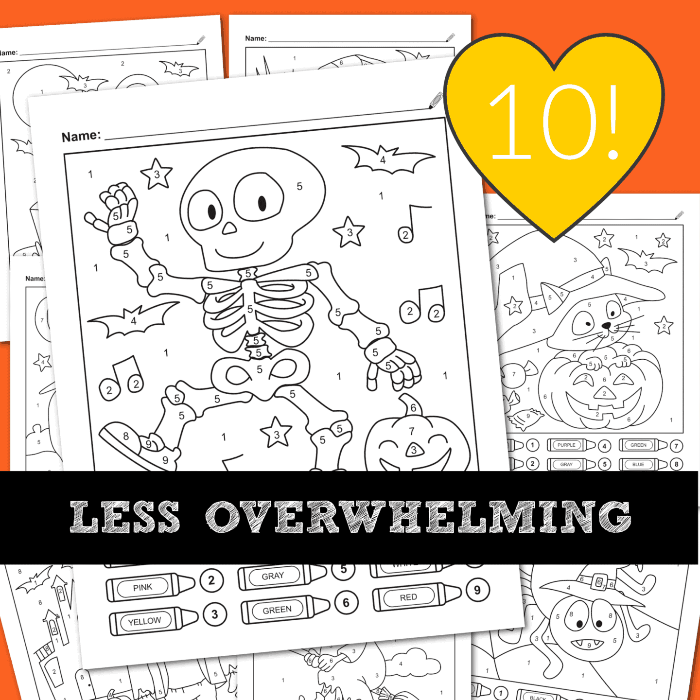 10 Spooktacular Halloween Color By Number Printables - I Spy Fabulous