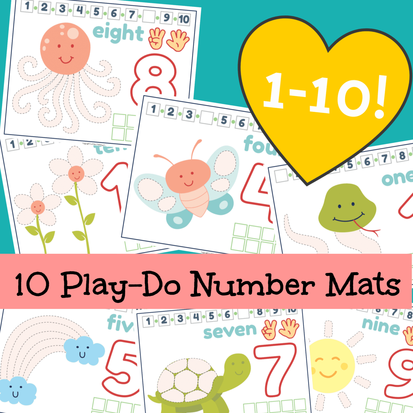 10 Number Play-Dough Mats with Ten Frames - I Spy Fabulous
