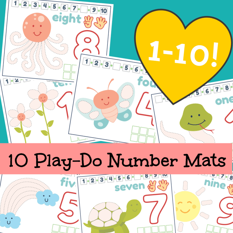 10 Number Play-Dough Mats with Ten Frames - I Spy Fabulous