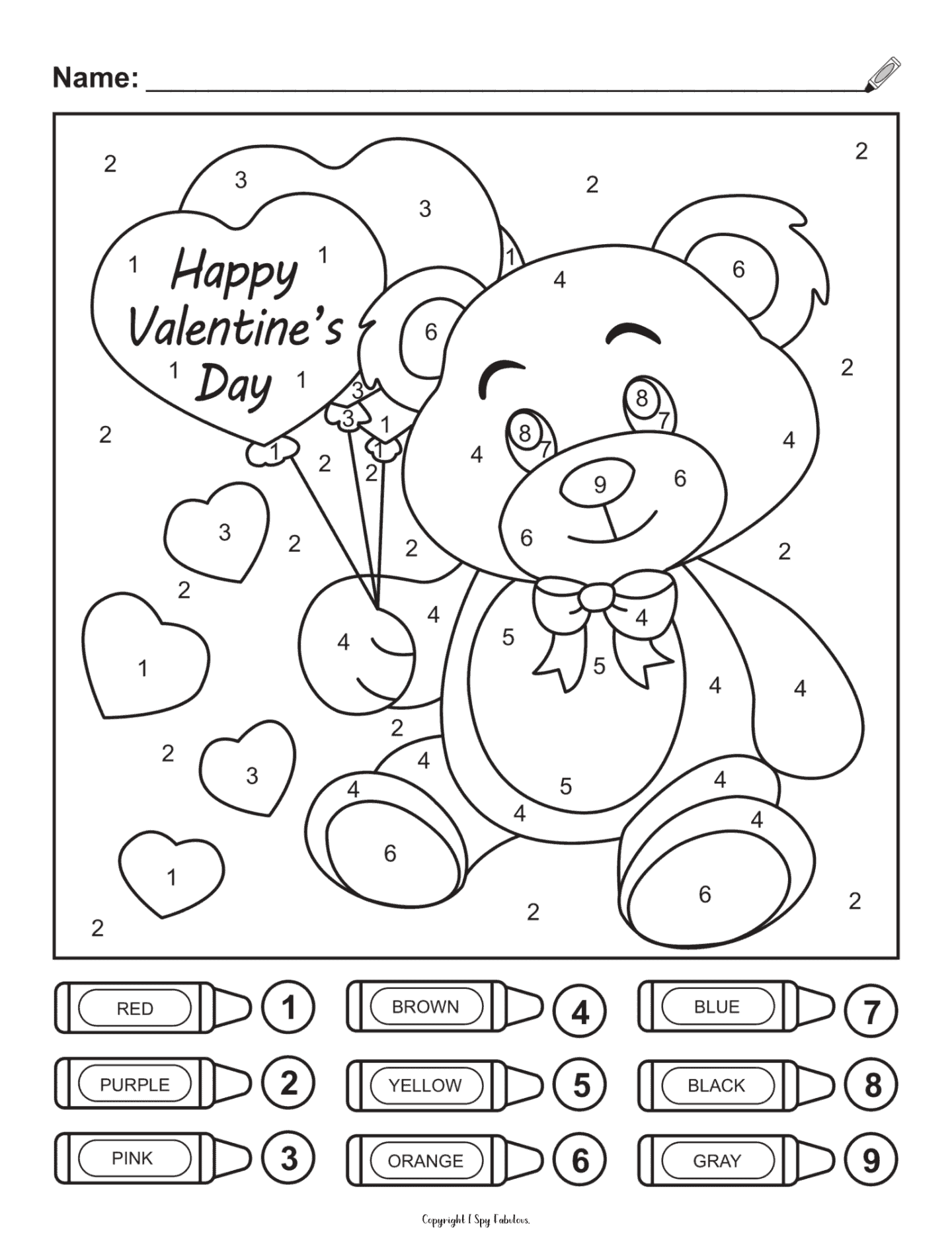 5 Exclusive Valentine’s Day Color By Number Printables - I Spy Fabulous