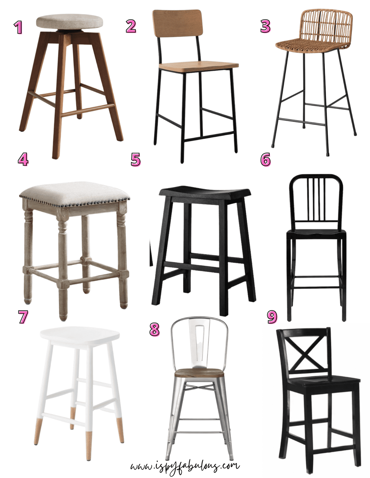 9 Affordable Counter Stools Under $100 That Are Still Chic - I Spy Fabulous