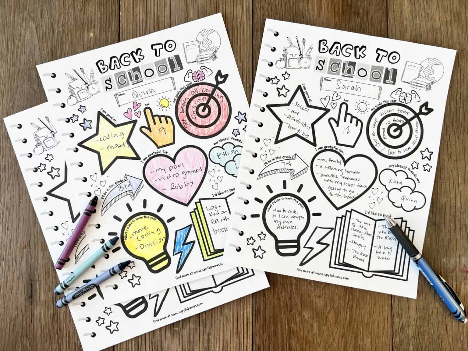 Printable Back To School Goal-Setting Activity Perfect for the First ...