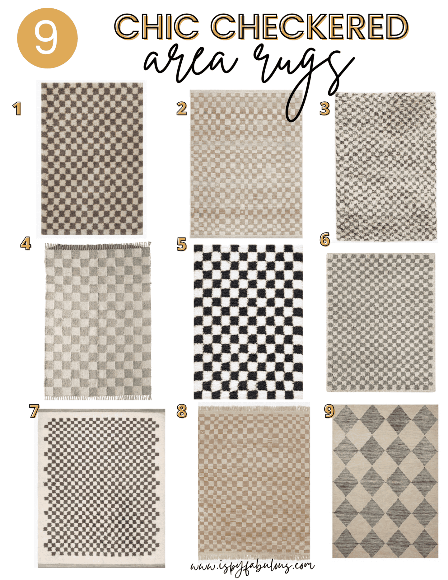 9 Chic Checkered Area Rugs For Cool, Retro Style - I Spy Fabulous